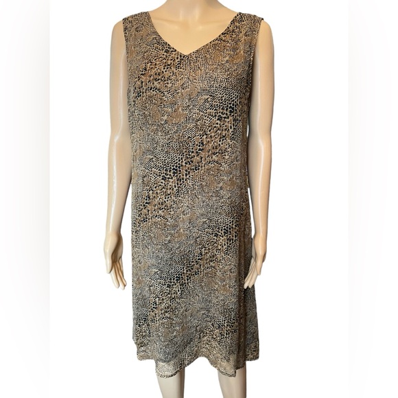 Robbie Bee | Dresses | Robbie Bee Vintage Y2k Silk Tan Black Animal ...